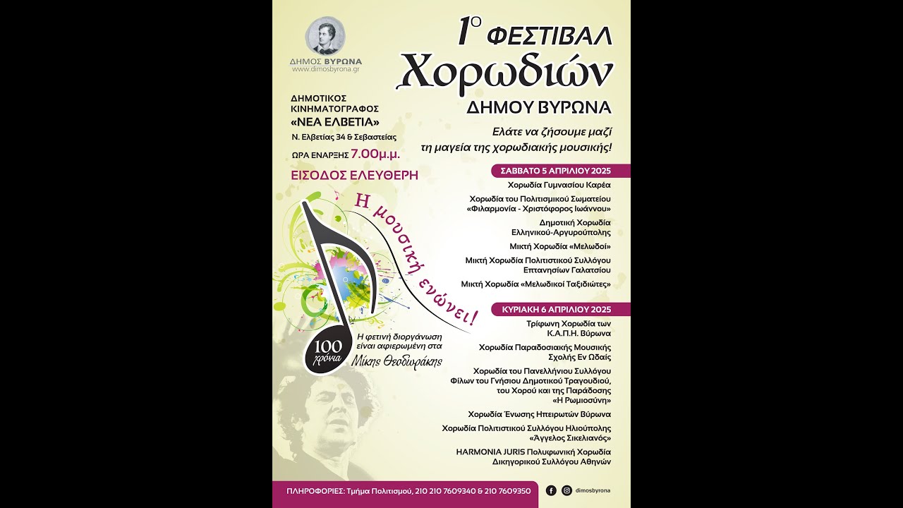 Η Ενωση Ηπειρωτών Βύρωνα στο 1ο Φεστιβάλ Χορωδιων Βύρωνα - Κυριακή 6 ...