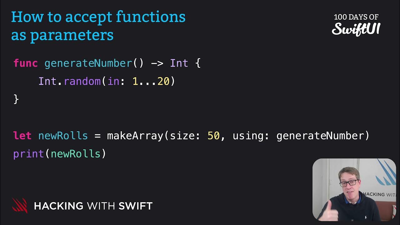 How to accept functions as parameters – Swift for Complete Beginners ...