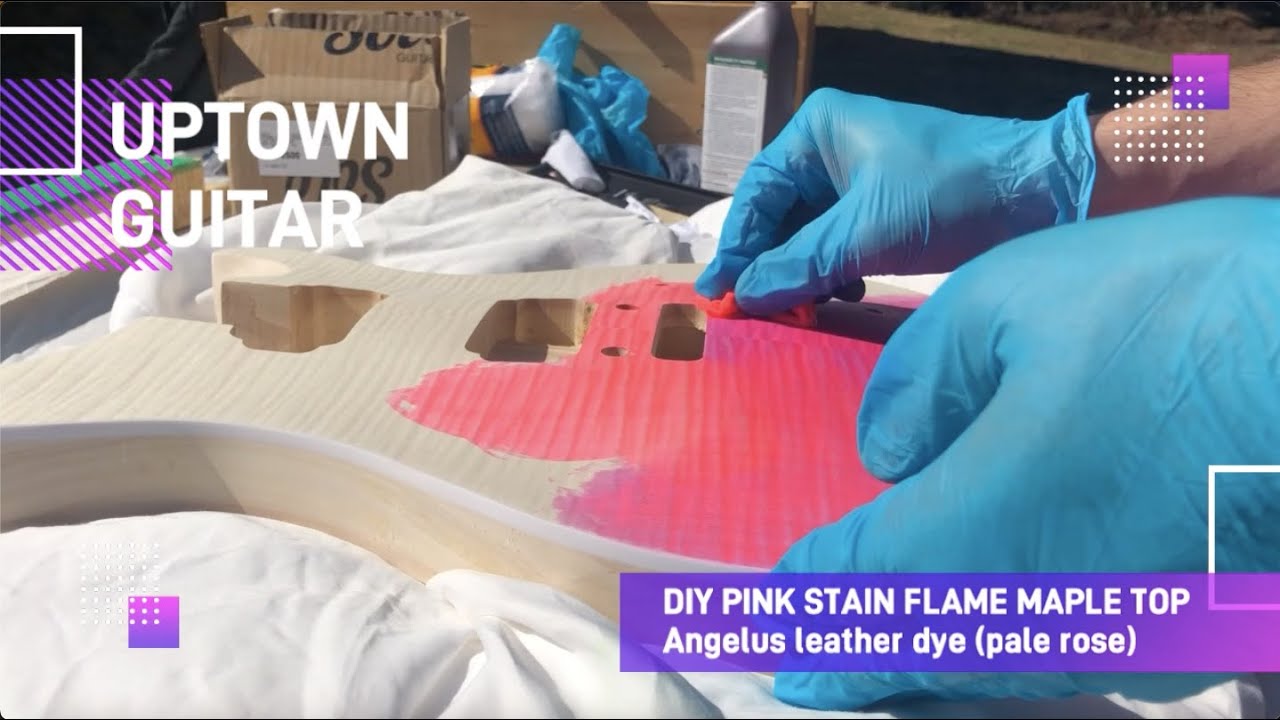 Staining a guitar body - DIY Stain with Angelus leather dye - Neon pink ...