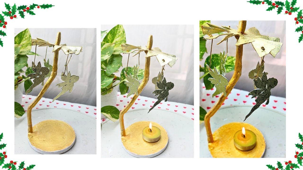 DIY rotating candle holder 💫 Angle chimes for christmas ! Spinning ...