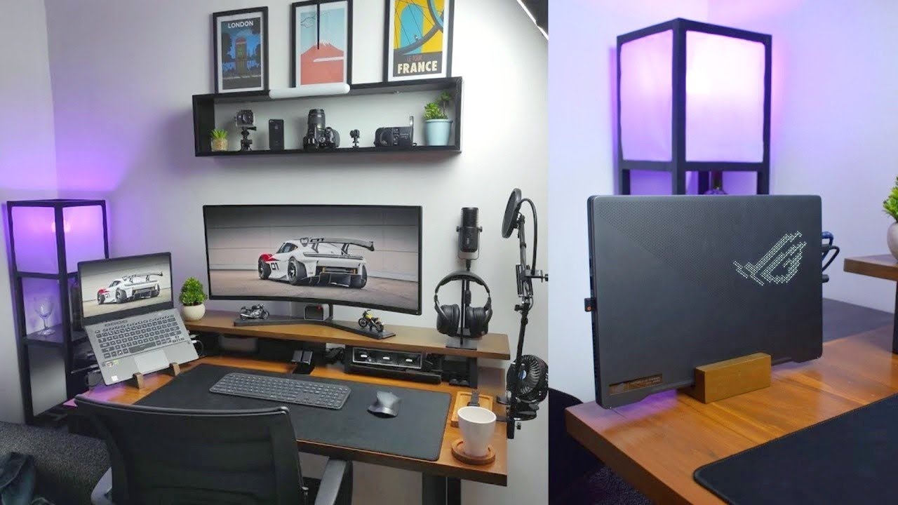 150rb-an! Bikin Monitor Stand & Laptop Stand - Wooden Desk Shelf Cable ...