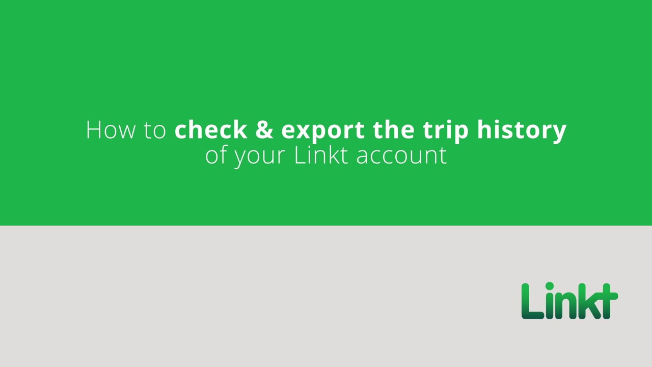 How to check and export your trip history - Linkt - YouTube
