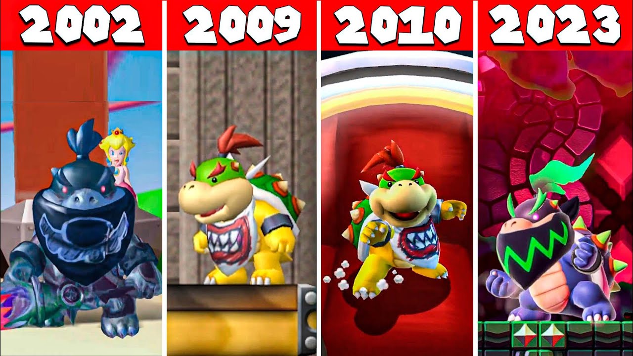 Evolución de BOWSER JR y Batallas con MARIO Bros (1995-2023) - YouTube