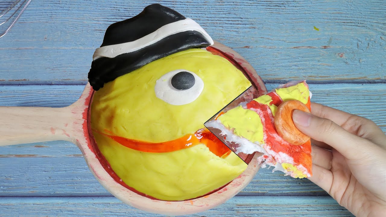 باك مان Stop Motion Cooking | Pacman in real life - Pizza Party | Cook ...