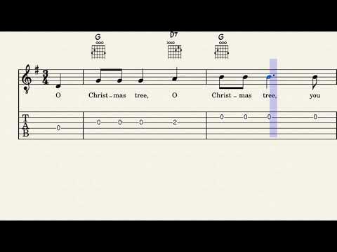O Christmas Tree - Easy Guitar Sheet Music with Tabs & Chords - YouTube