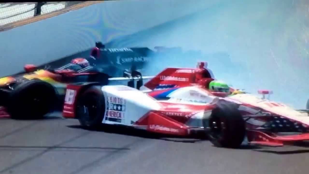 Mikhail aleshin Indy 500 crash - YouTube