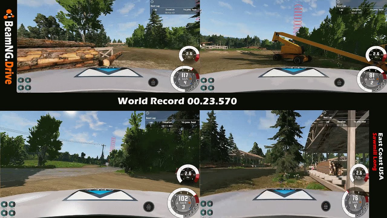BeamNG.Drive East Coast USA Sawmill Long World Record 00.23.570 - YouTube