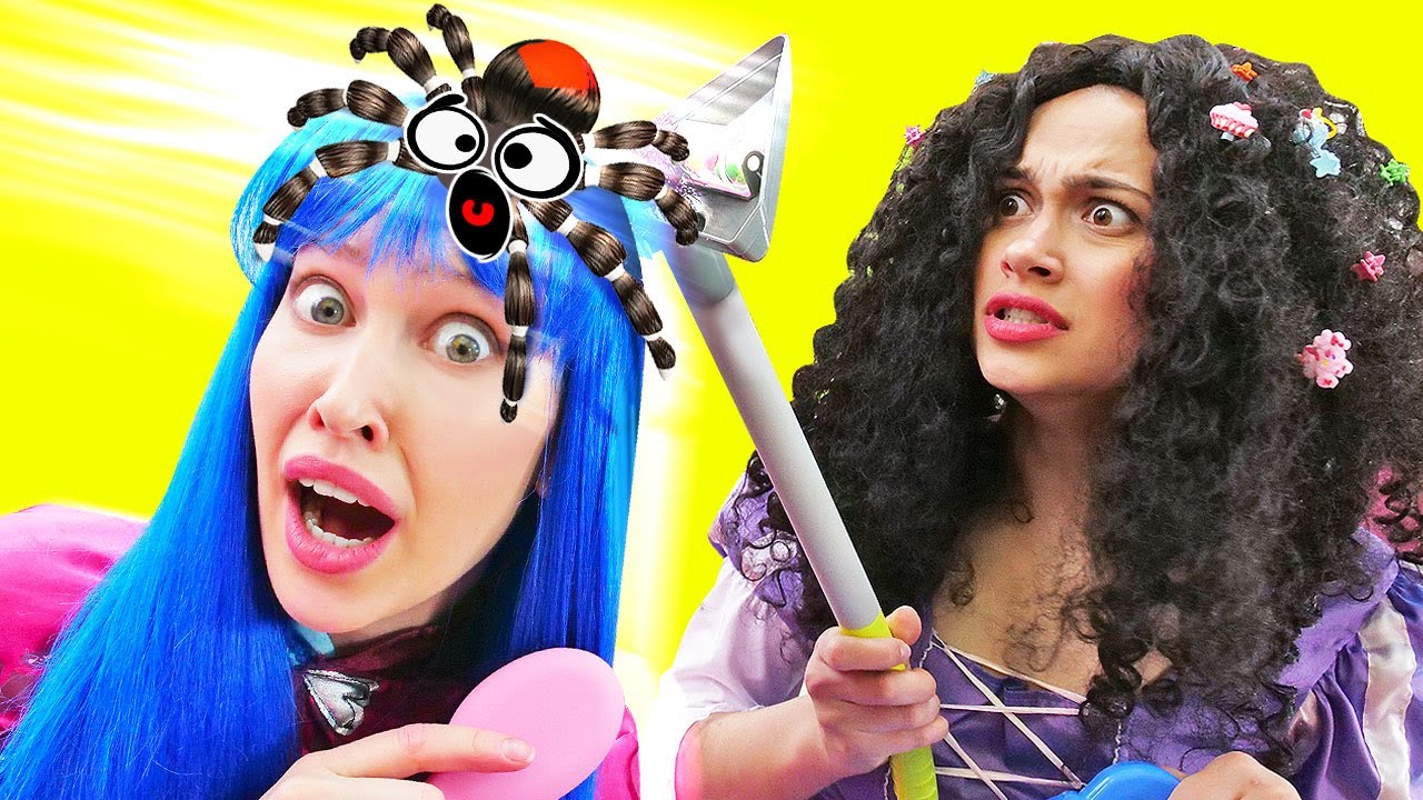 SPIDER & Disney princess! Girls pretend play princesses & princess ...