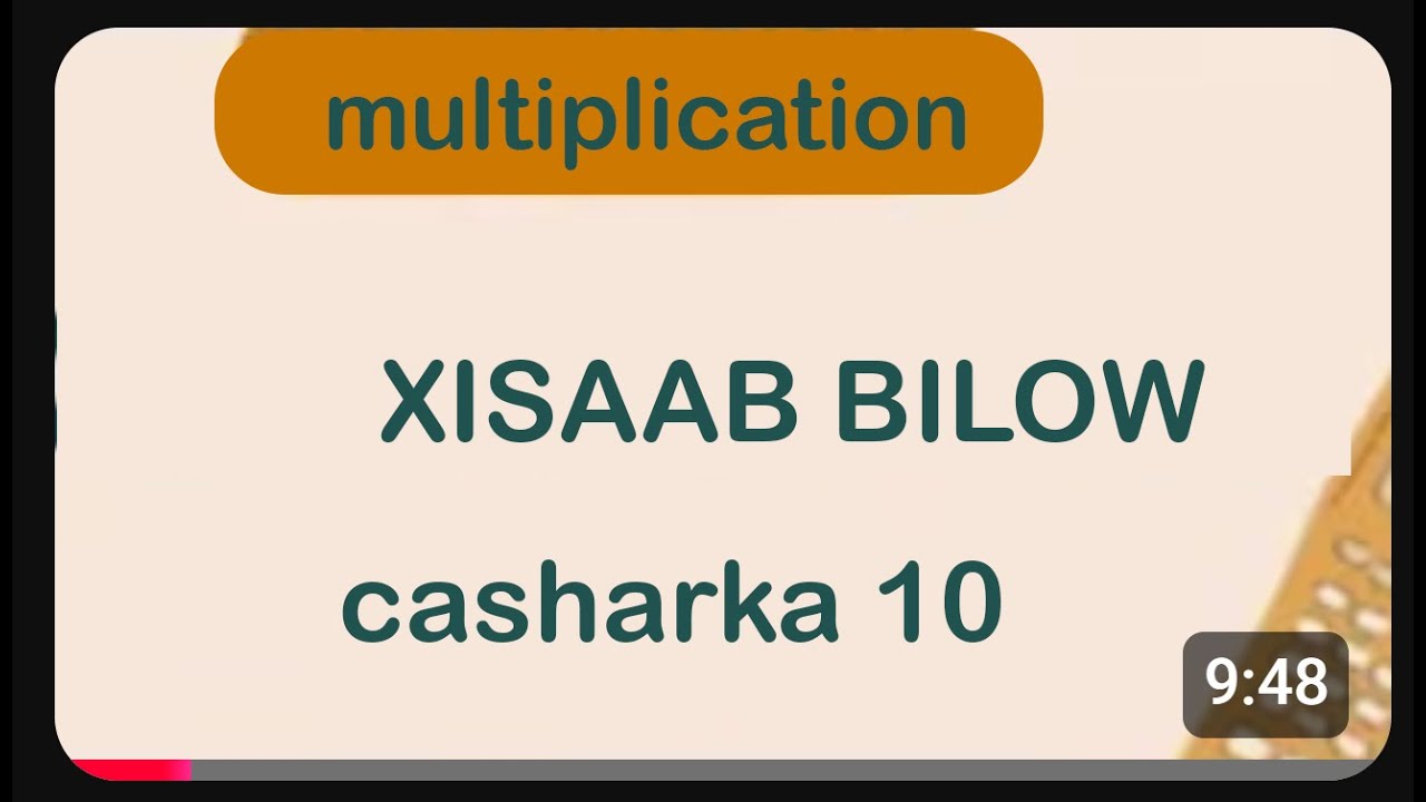 casharka 10 xisaab bilow ah iskudhufasho - YouTube
