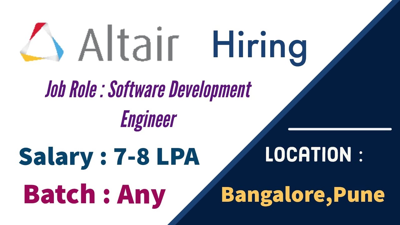 Altair Engineering Off Campus Hiring Freshers for the Role of Software ...