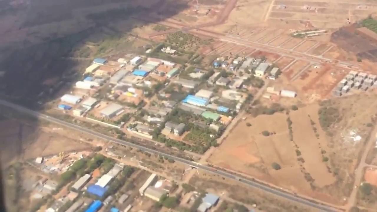 Aerial view of Hubli Flight takeoff from Hubli airport - YouTube