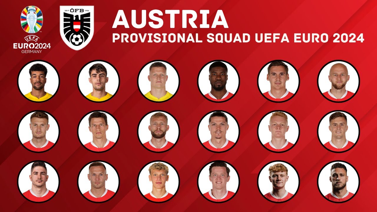 AUSTRIA 29 Men Provisional Squad For UEFA EURO 2024 | Austria Squad ...