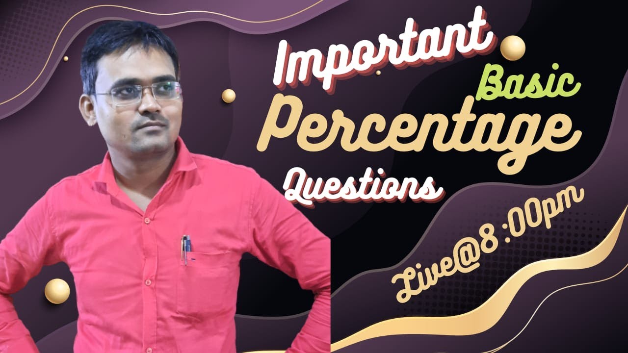 Percentage (प्रतिशत) /percentage important questions / math tricks in ...