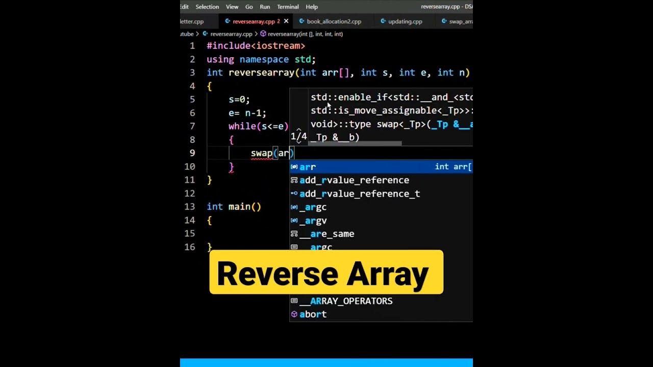 How To Reverse Array In C Programming Shorts Coding Tutorials