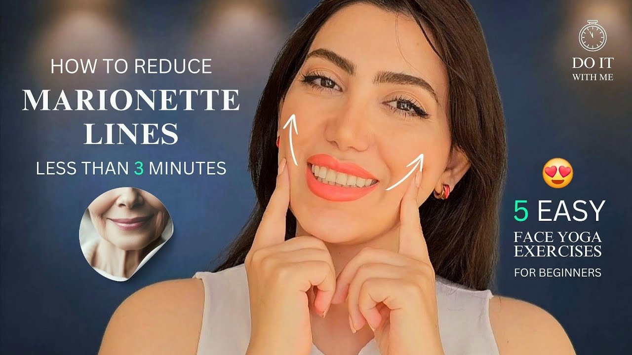 Reduce Marionette Lines in 3 minutes 😍(5 Easy Face Yoga Exercises ...