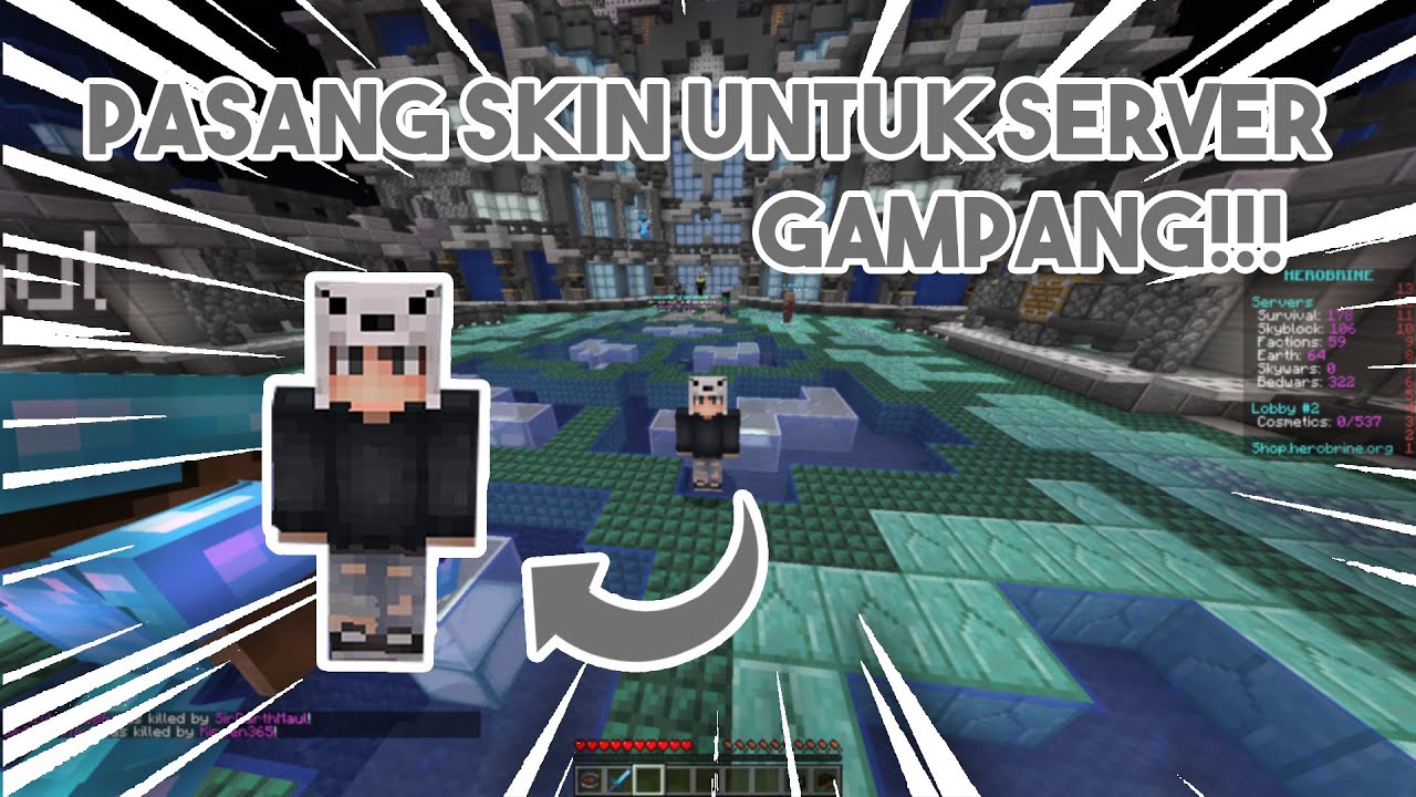Cara Pasang skin minecraft Crack server - YouTube