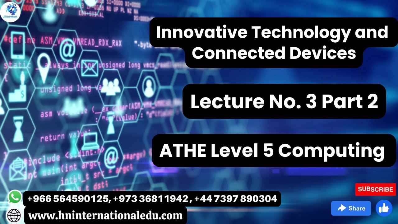Innovative Technologies and Connected Devices Lecture No. 03 Part 2 ATHE Level 5 Computing - YouTube