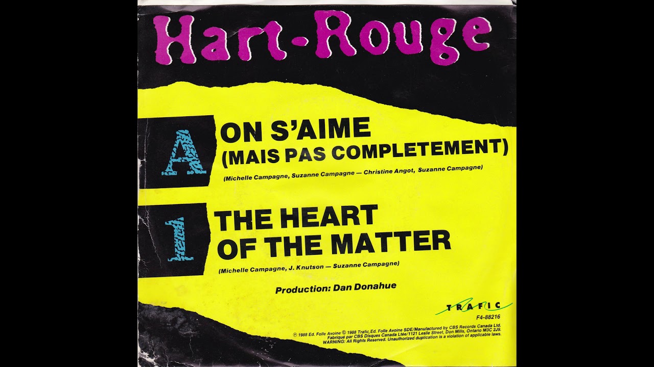 Hart Rouge - The heart of the matter - 1988 - YouTube