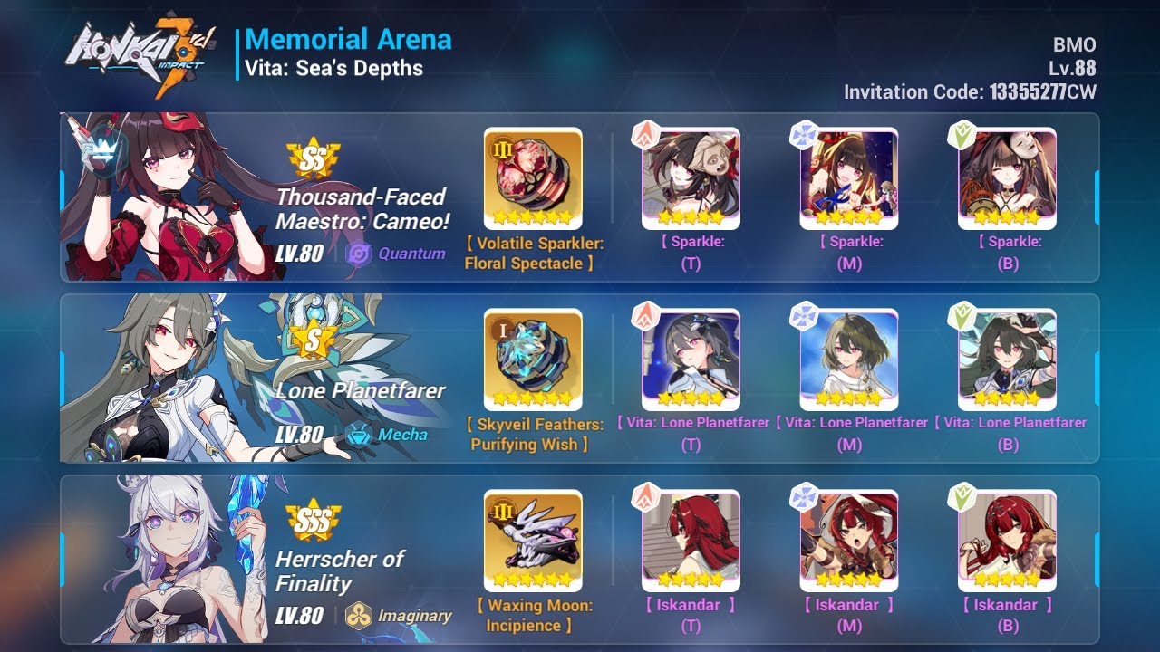 [HI3 SEA] Exalted MA - Vita (SSS) 47872 - TFM(SS0+3), LP(S0+1), HFI ...