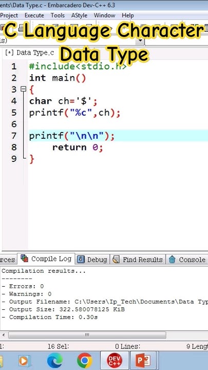 C Language Character Data Type #computer #cprogramming #ccoding #coding #programming - YouTube