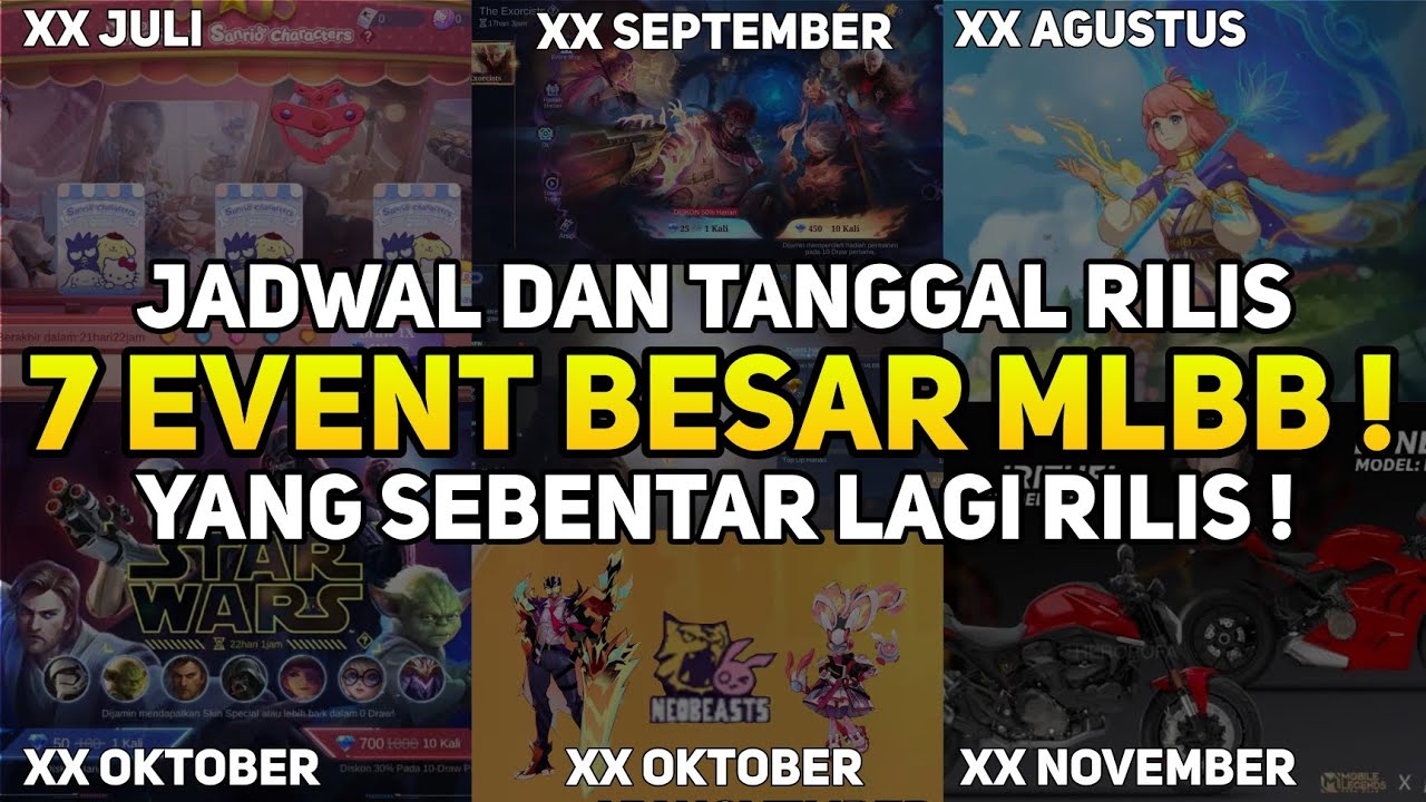 JADWAL RILIS 7 EVENT BESAR DAN EVENT COLLAB MLBB TERBARU! BOCORAN EVENT ...