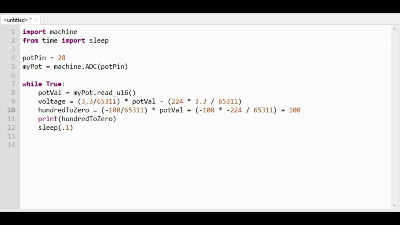 Pico W - Reading Analog Voltages Using a Potentiometer - YouTube