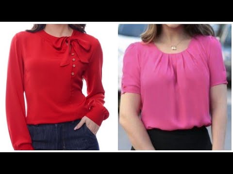 Olağanüstü ipek ve Saten dantel dekor Resmi Bluz Tasarımları