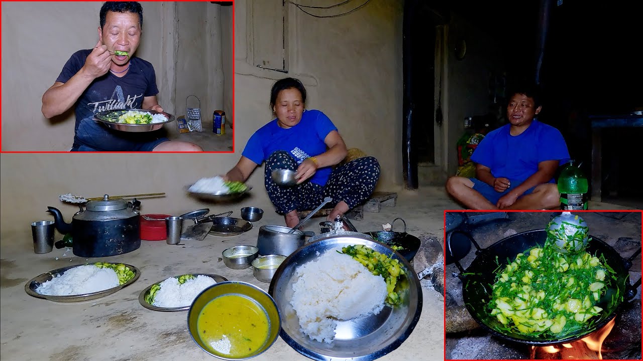 bhumi sarmila cooks vegetable dinner || Nepali village Kitchen ...