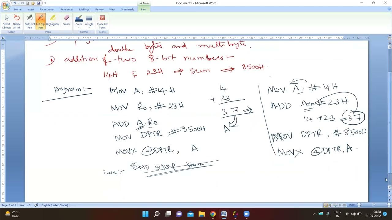 8051 Programs on Addition and Subtraction of two byte and multi byte ...