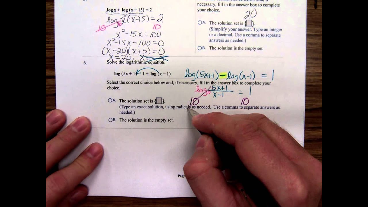 Math 1314 Solving Log Equations - YouTube