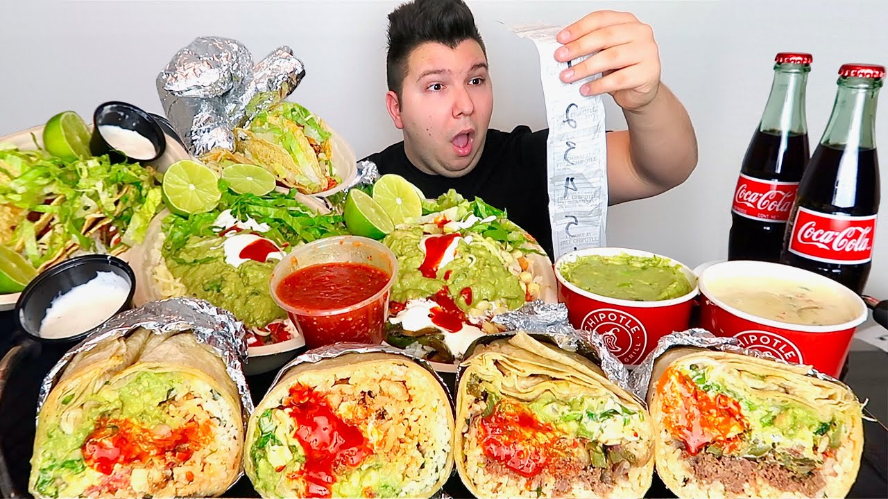 $100 Worth of Chipotle • MUKBANG - YouTube