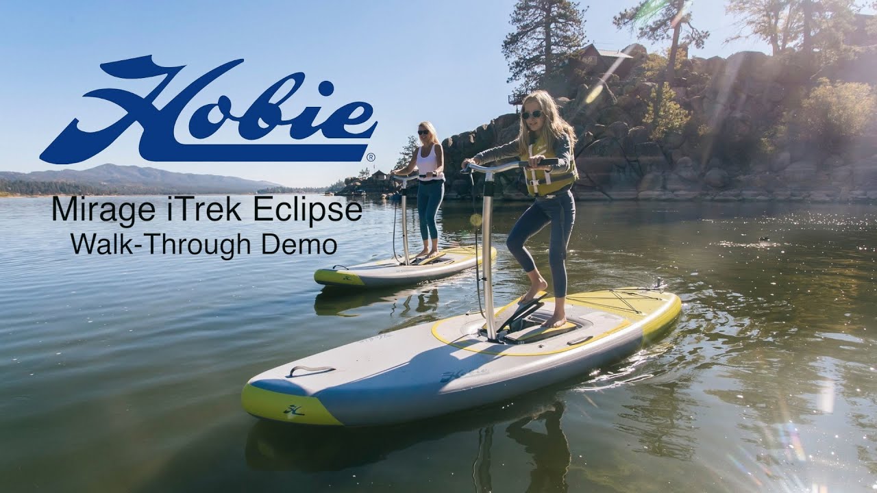 Hobie Mirage iTrek Inflatable Eclipse Stand Up Peddle Board - YouTube
