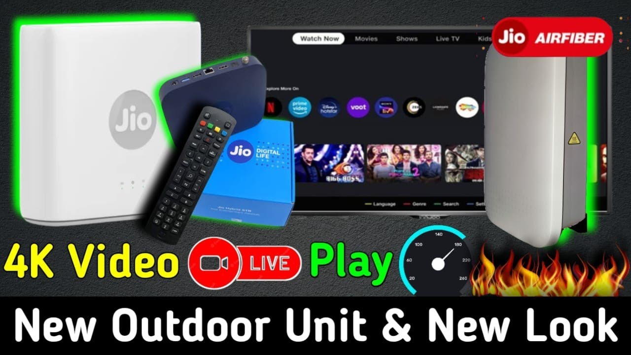 🔴 Live 4K Video Review 30Mbps || Jio Airfiber Full installation New ODU ...