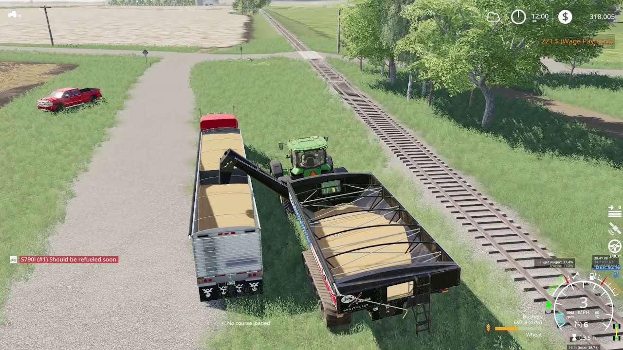 Harvesting our first field of wheat on flint hills time-lapse FS19 ...