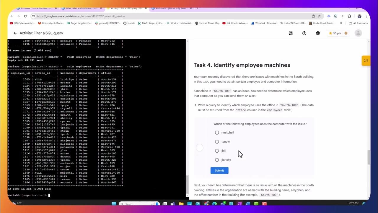 Coursera Filter a SQL query - YouTube