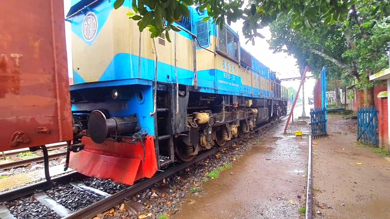 Most Longest Empty Freight Train Rake ll Santing Darshona Rail station ...