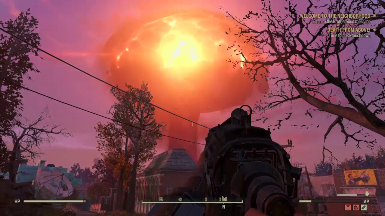 FALLOUT 76 NUKE DROP CLOSE CALL - YouTube