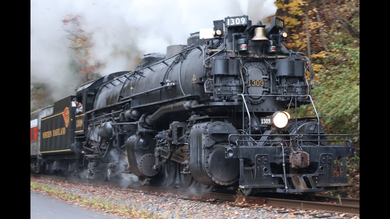 Western Maryland Scenic (C&O) 1309 with Ts-1 whistle - YouTube