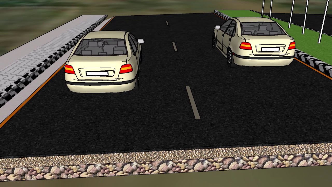 Road design sketchup 4lane - YouTube