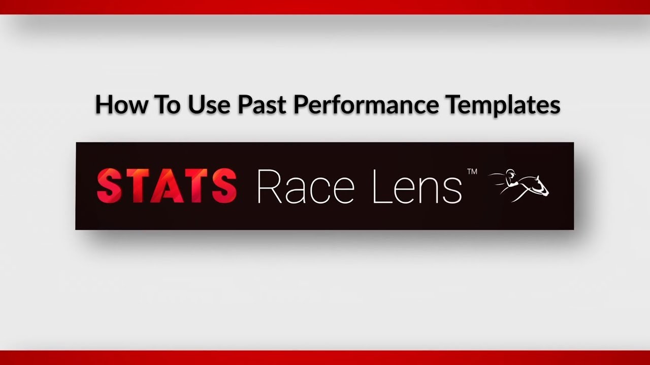 How to use Past Performance Templates in Race Lens - YouTube