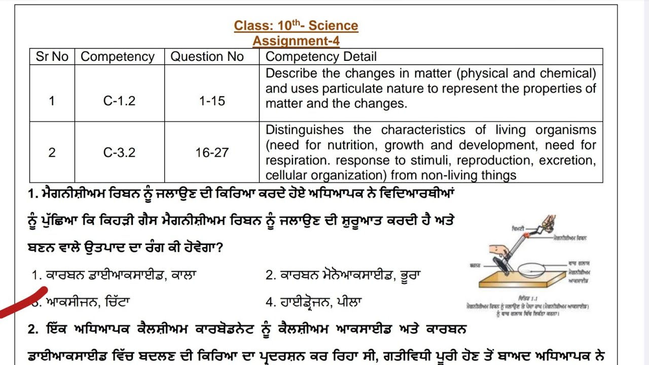 10th Class Science|Assignment No.4 Solution|CEP 2025|Competency ...
