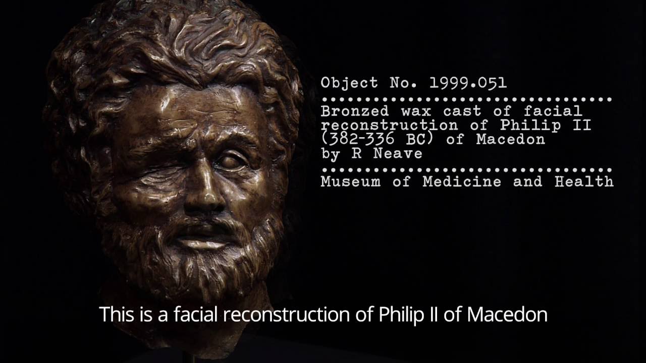 Cast of facial reconstruction of Philip II of Macedon, Museum of ...