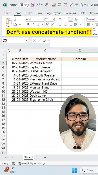 Don't Use Concatenate with Date in Excel like this‼️Instead Use Amazing Trick #excel #exceltips ...