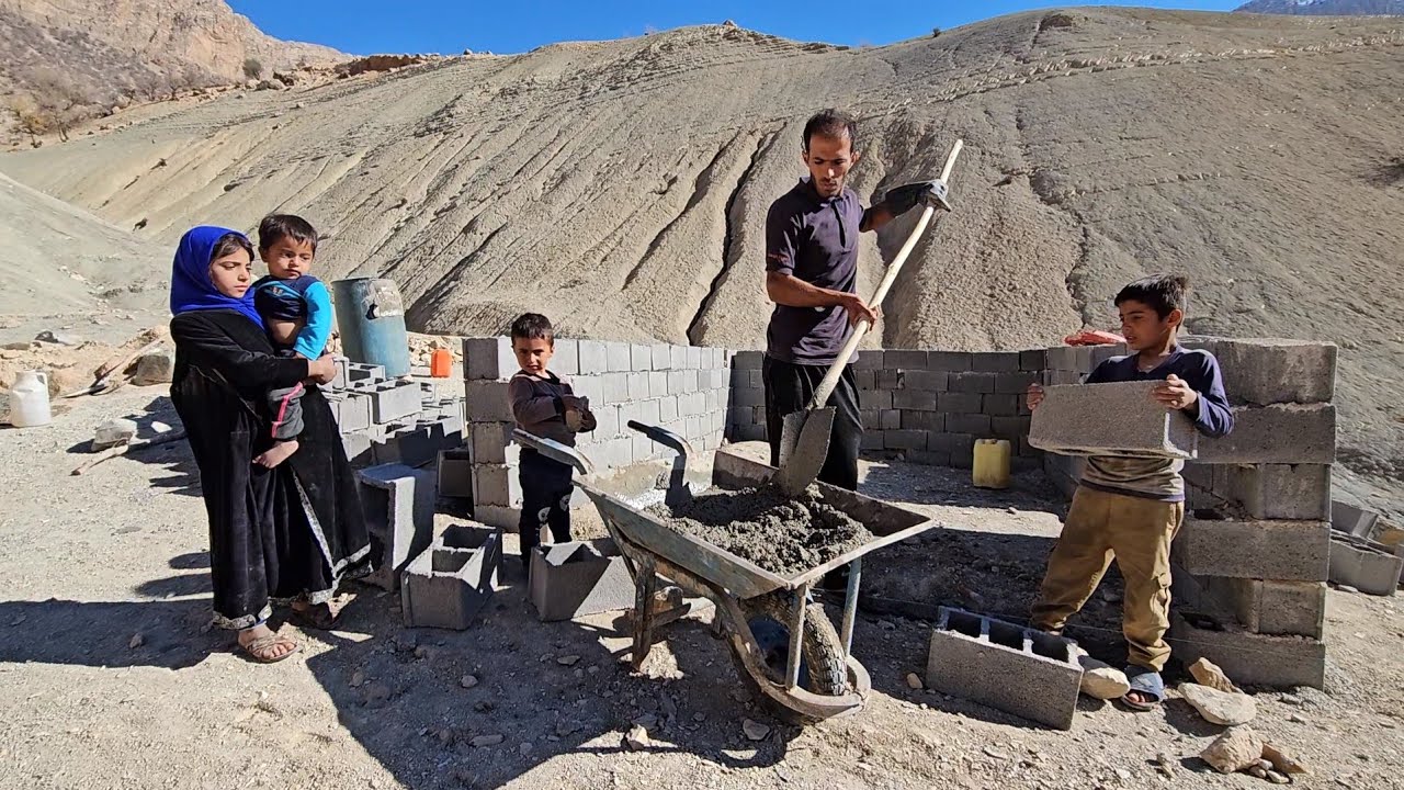 Construction: Making a house for homeless children by good man and ...