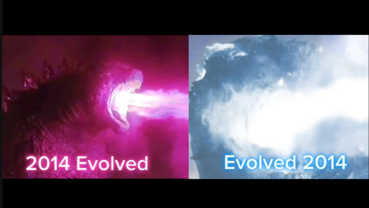 Godzilla 2014 and evolved Godzilla but the colors are swapped - YouTube