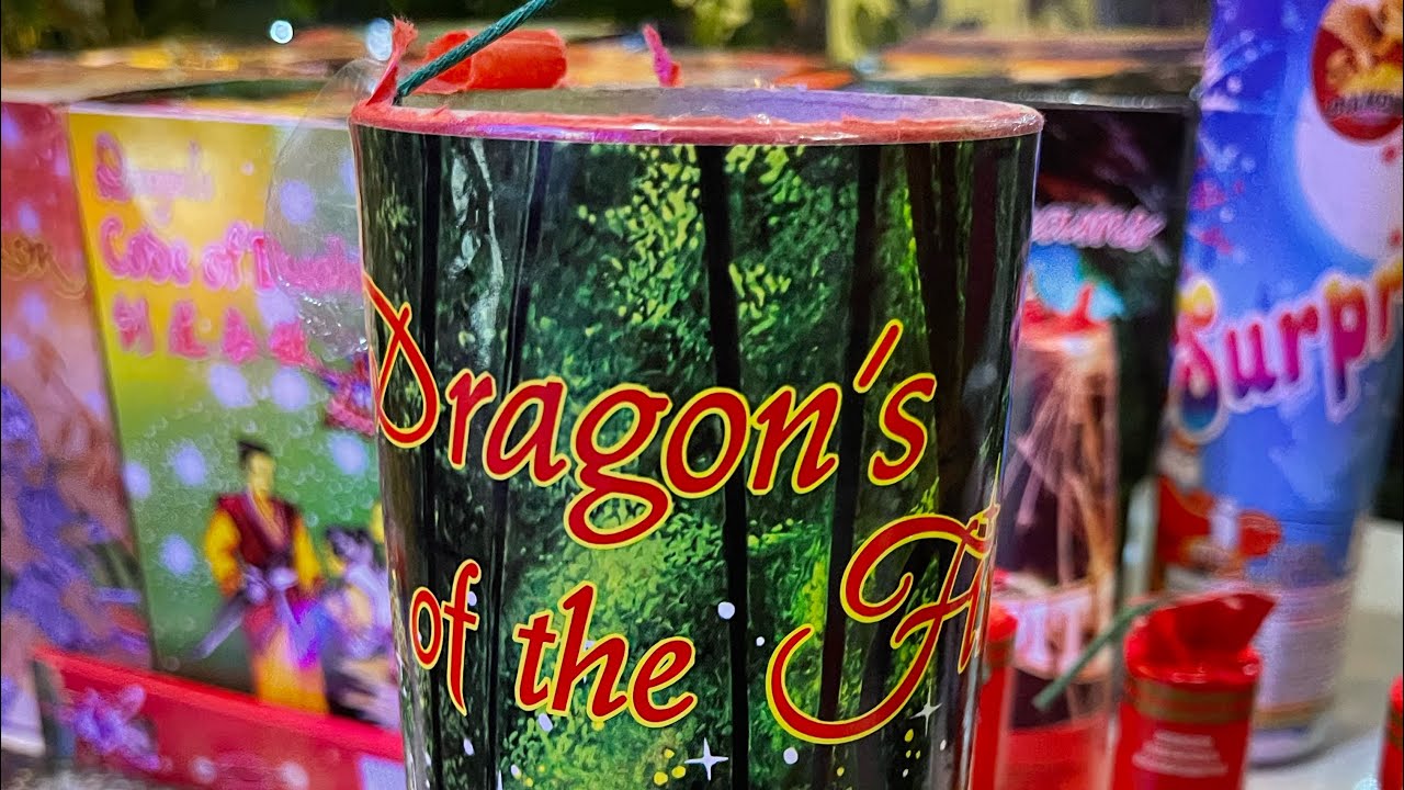 Dragon Fireworks Dance of the Fireflies fountain - Happy New Year 2023 ...