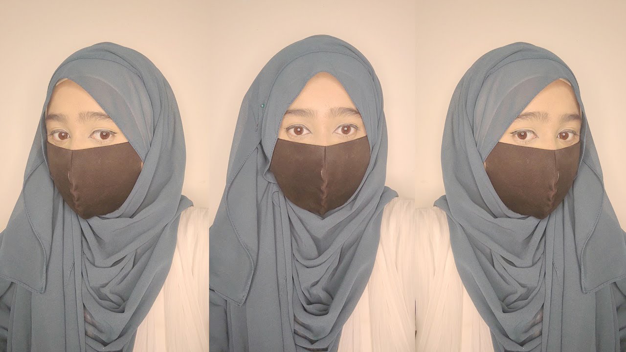 New 2024 Simple Pakistani Style Hijab Tutorial With Mask By Wajeeha ...