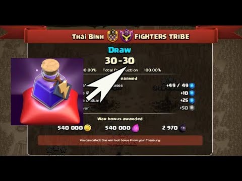 2nd Use Power Potion And Save My Clan Draw War Clash of Clans Clan ...
