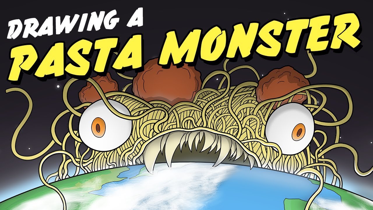 Drawing a Pasta Monster!! (Speed drawing) - YouTube