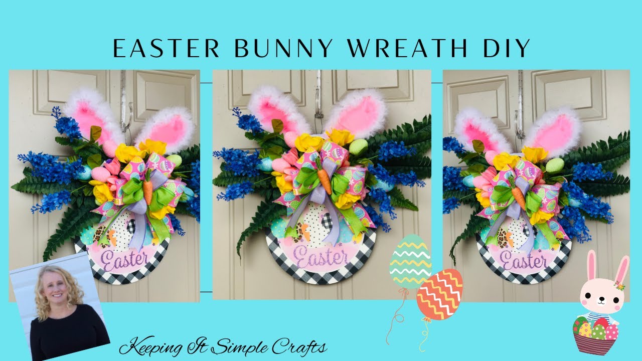 EASTER BUNNY SPLATTER SCREEN WREATH WALL DECOR DIY HIGH END HOME DECOR ...